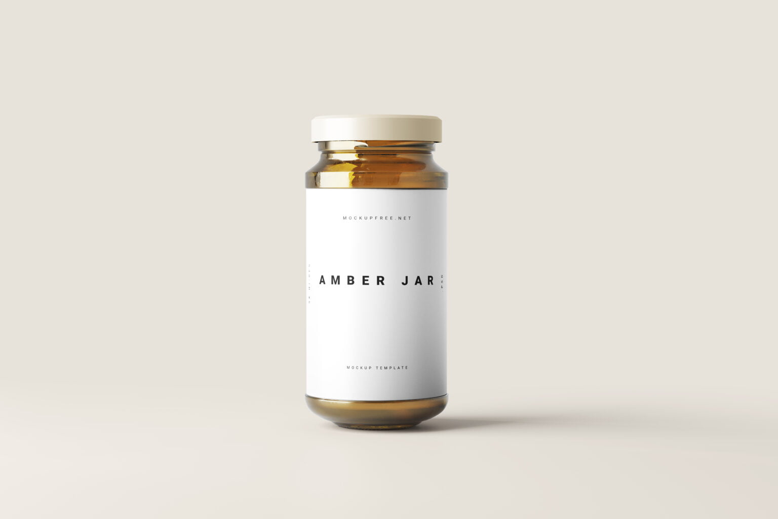 Large Amber Jar Mockups - Mockup Free