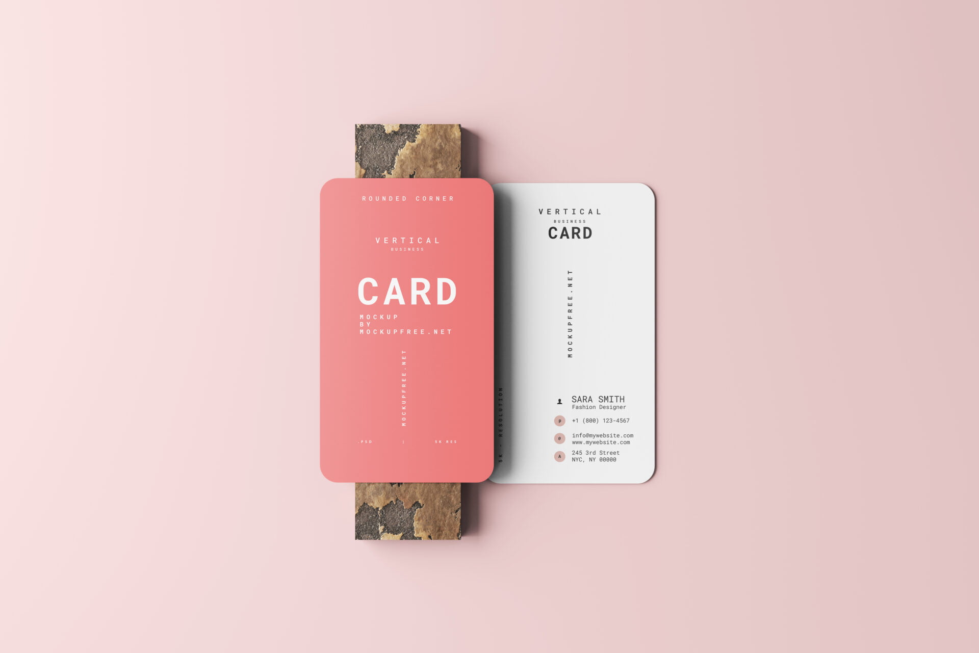 Rounded Corner Visiting Card Mockups - Mockup Free