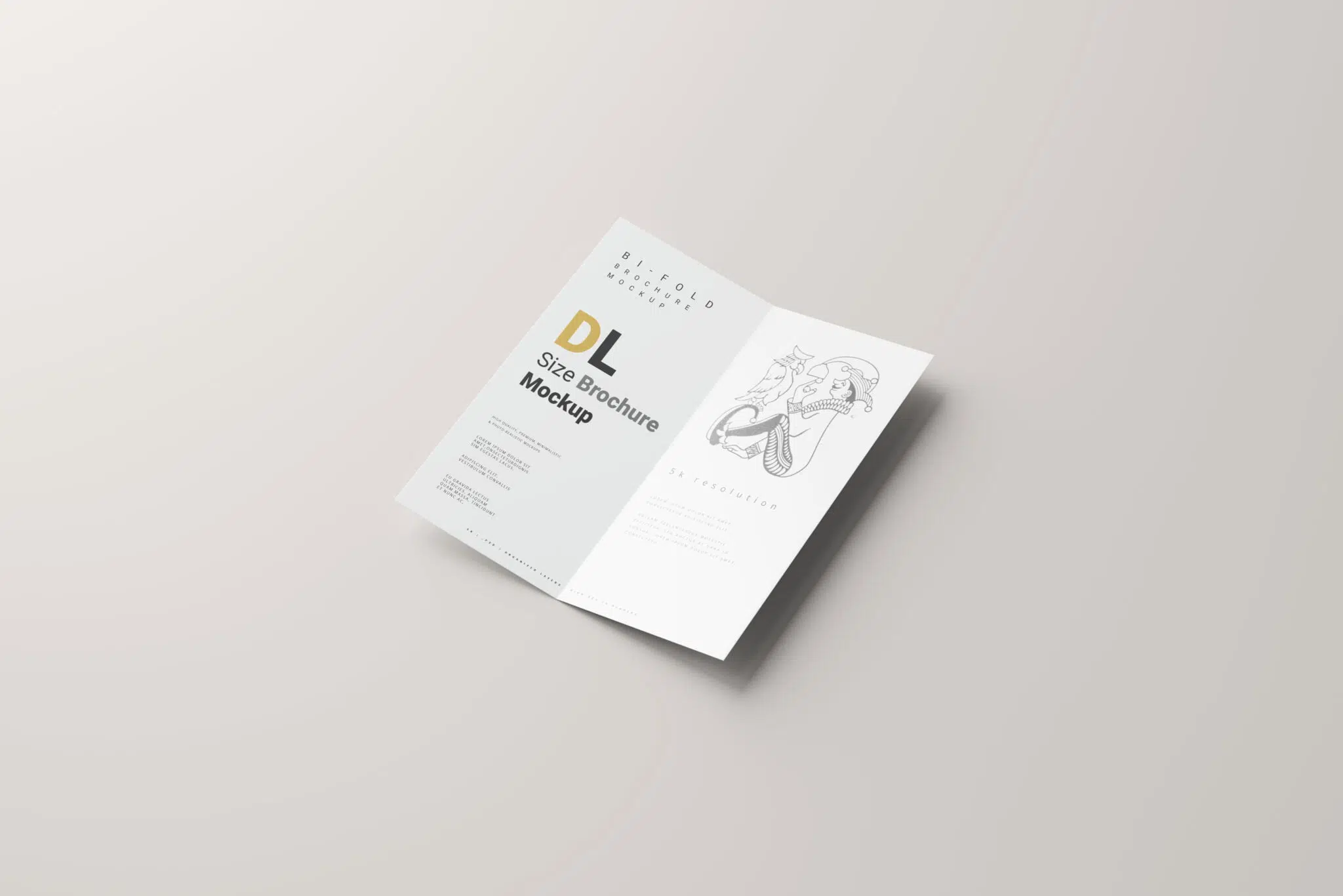Bi-Fold DL Brochure Mockup - Mockup Free