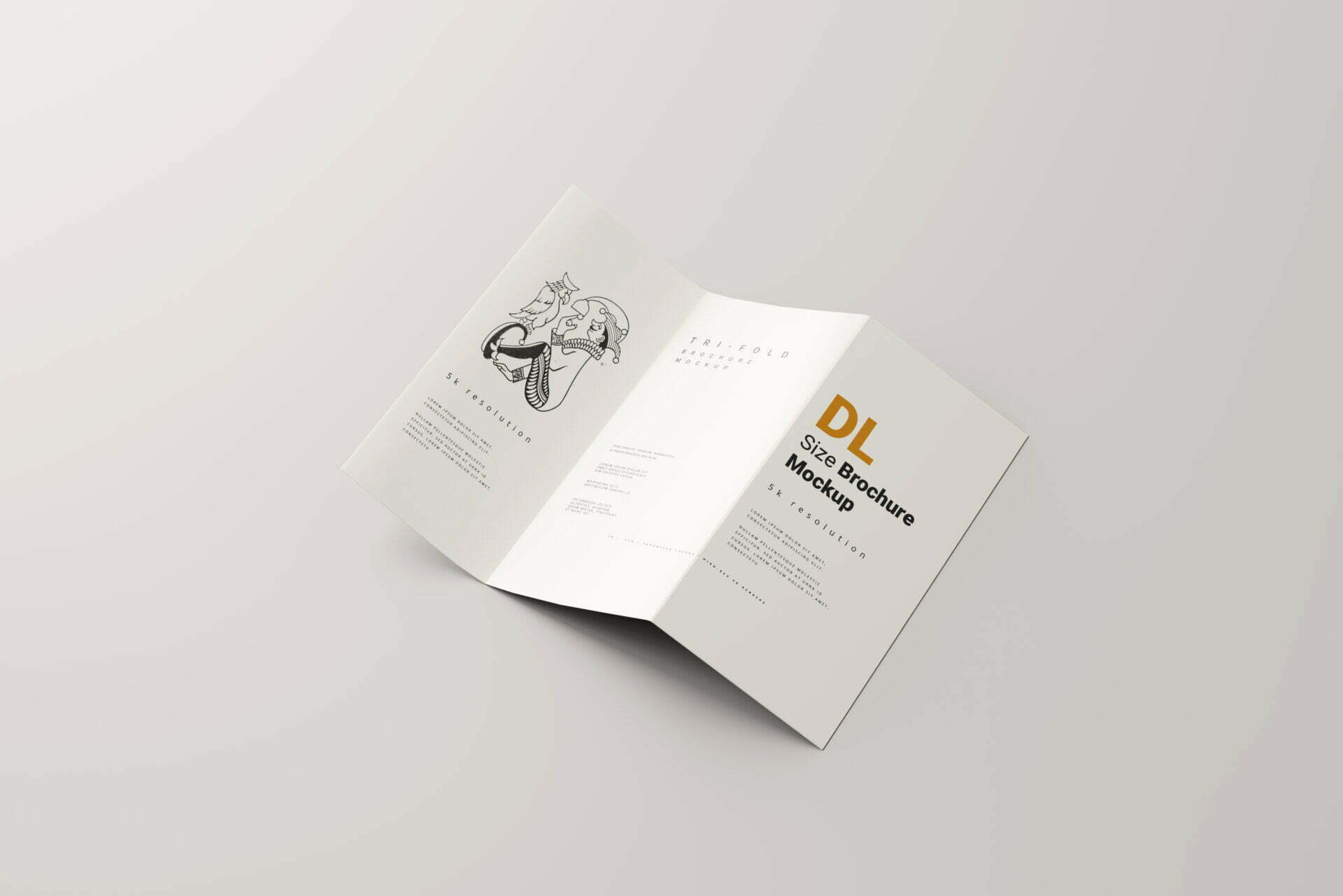 DL Size Tri-Fold Brochure Mockups - Mockup Free
