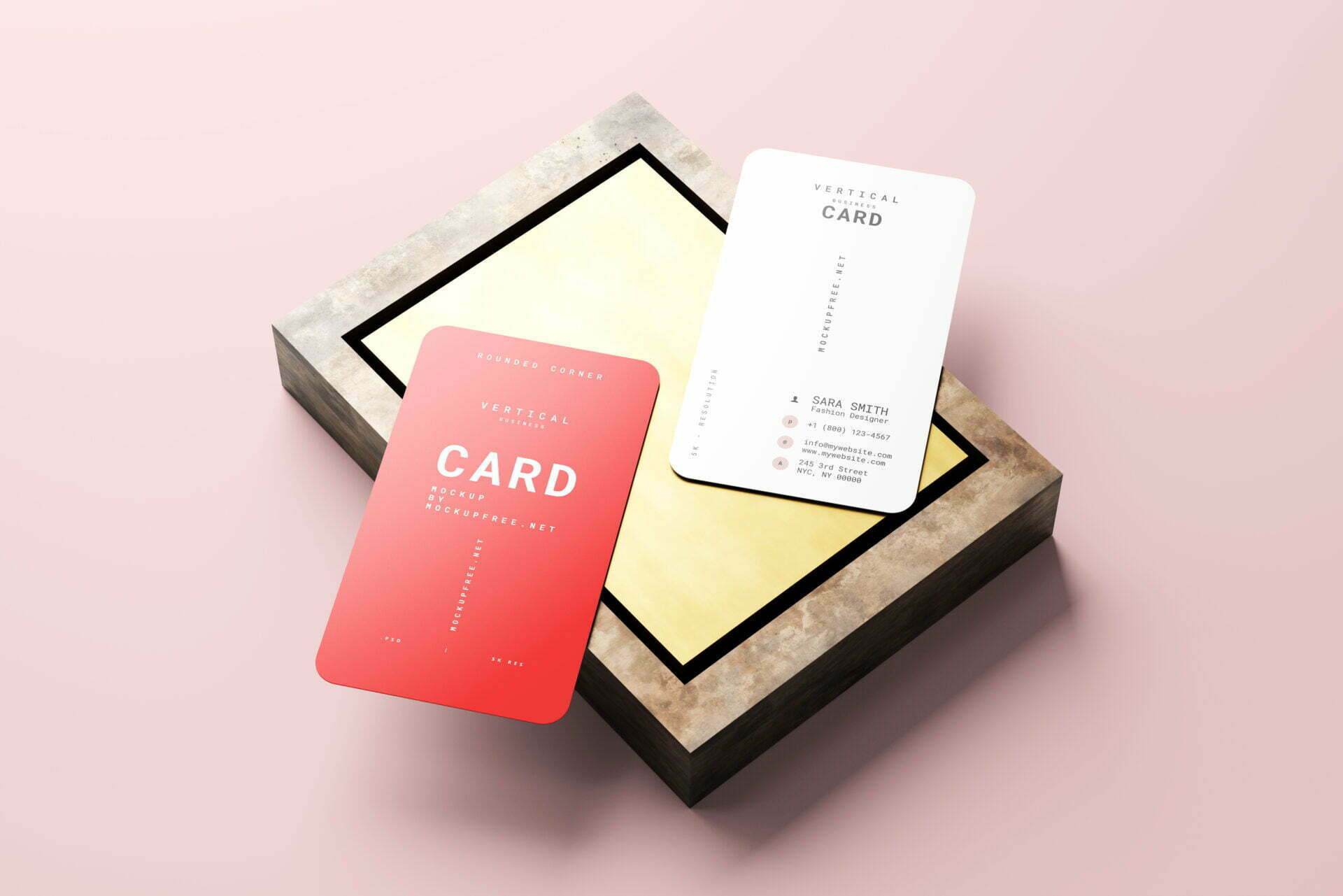 Rounded Corner Visiting Card Mockups - Mockup Free