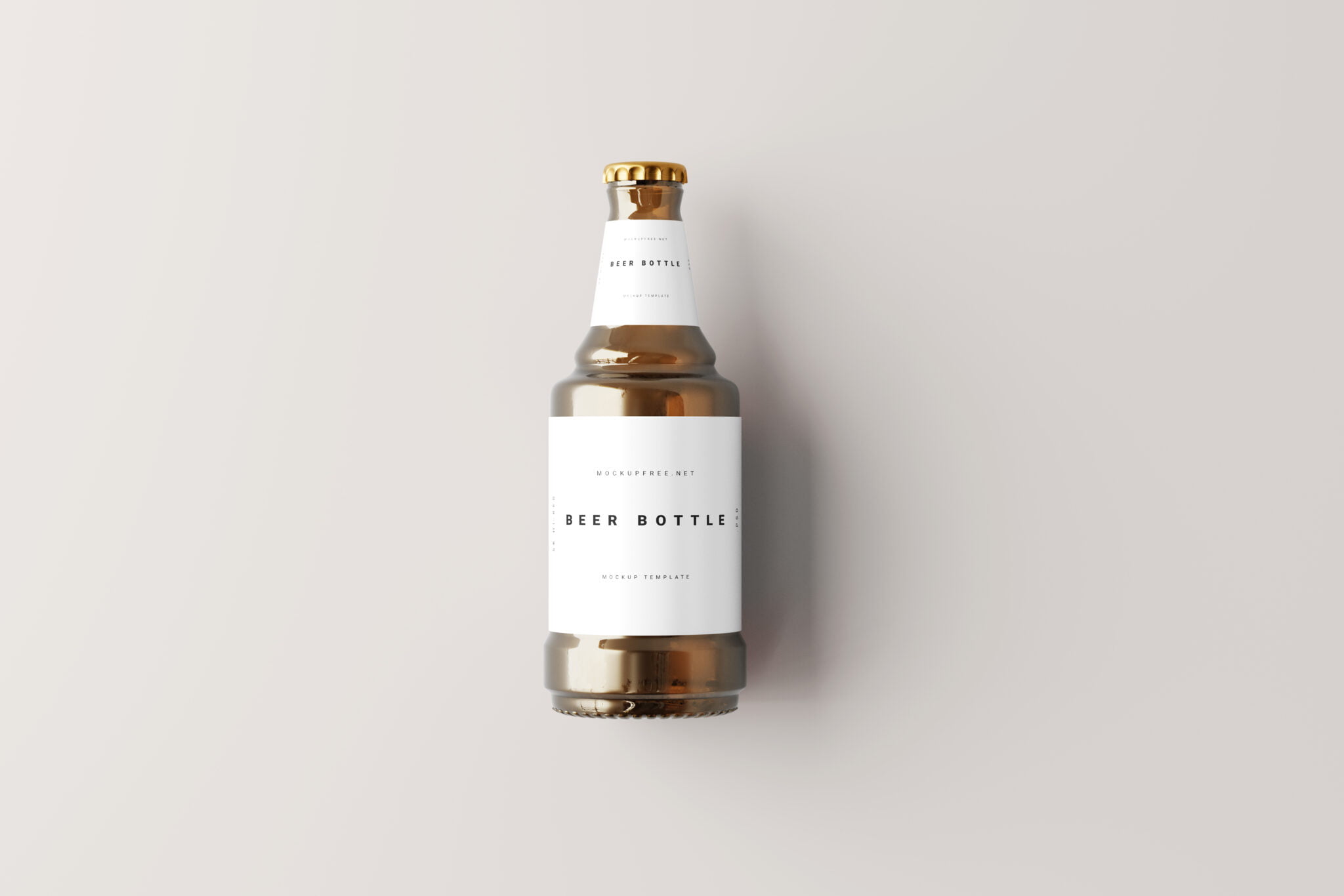 Amber Glass Stubby Beer Bottle Mockup - Mockup Free