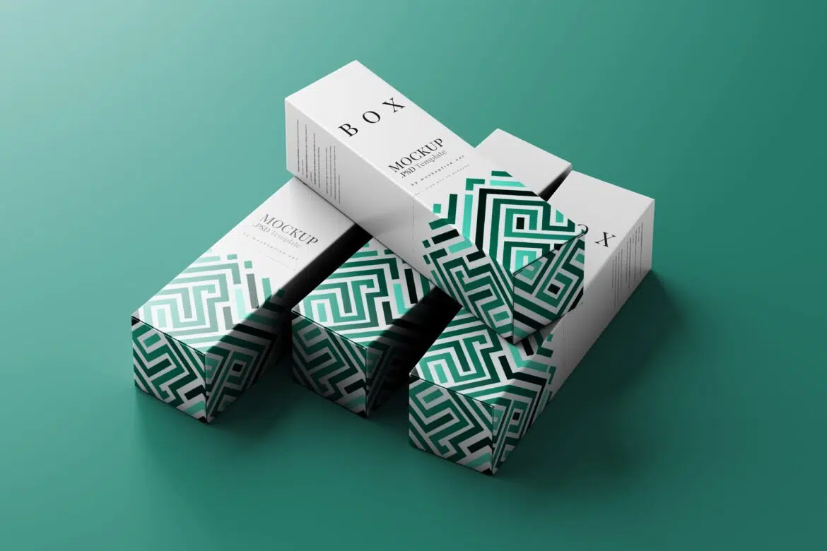 Slim Tall Box Mockups - Mockup Free