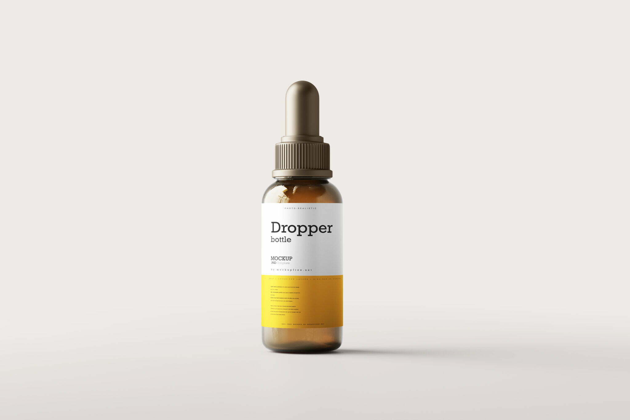 Amber Glass Dropper Bottle and Box Mockups - Mockup Free