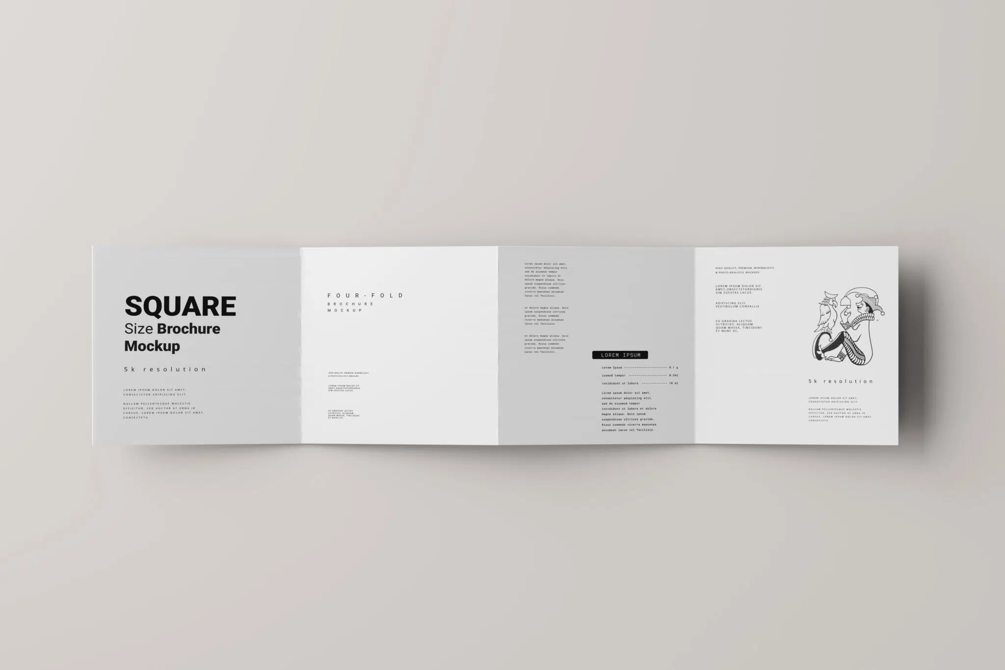 Four Fold Square Brochure Mockups - Mockup Free Four Fold Square Brochure Mockups - Mockup Free