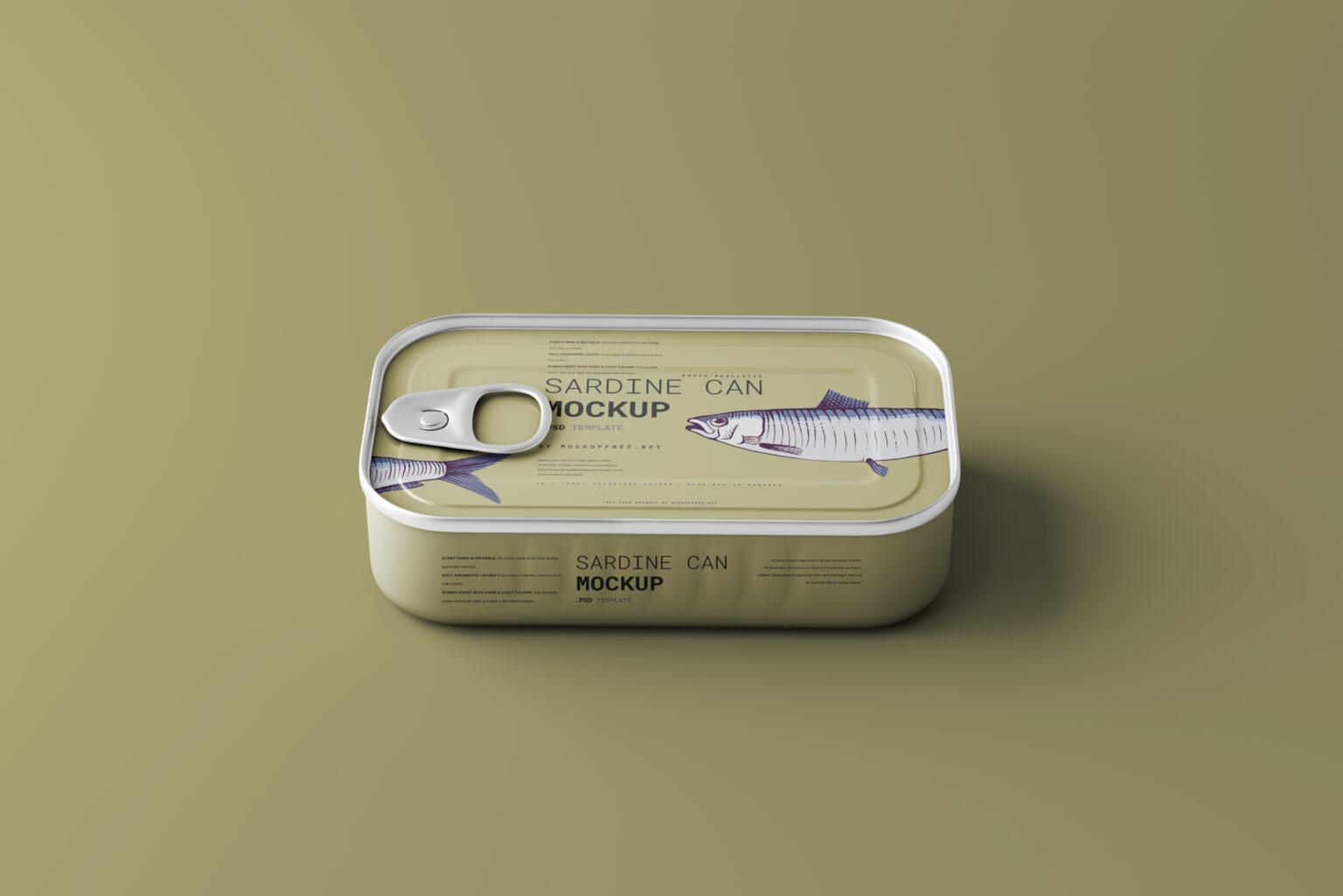 Sardine Can Mockup - Mockup Free