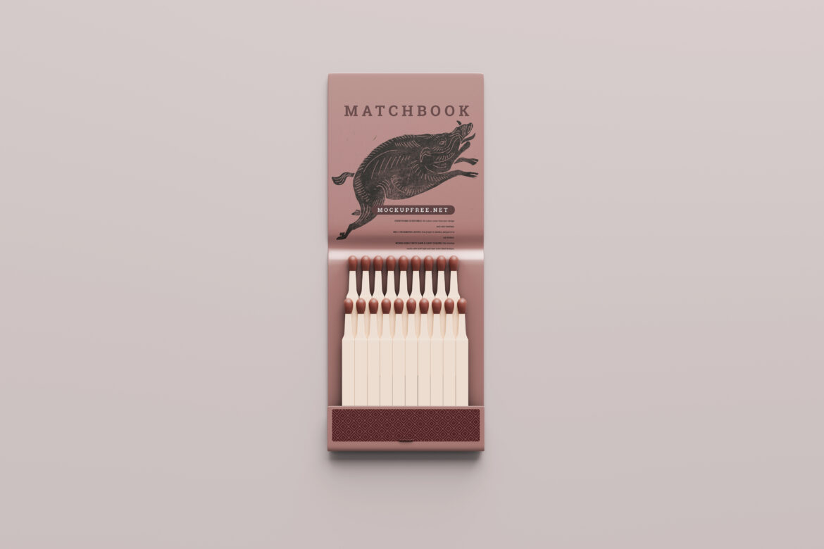 Matchbook Mockups - Mockup Free