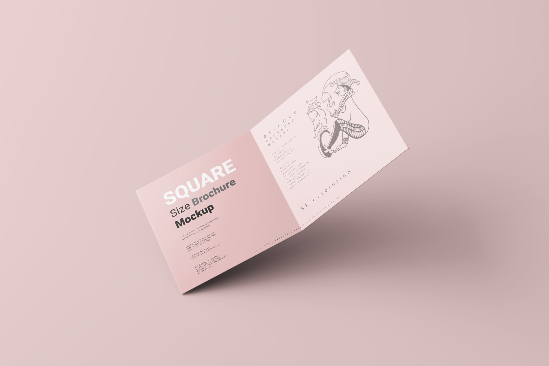 Bi-Fold Square Brochure Mockups - Mockup Free