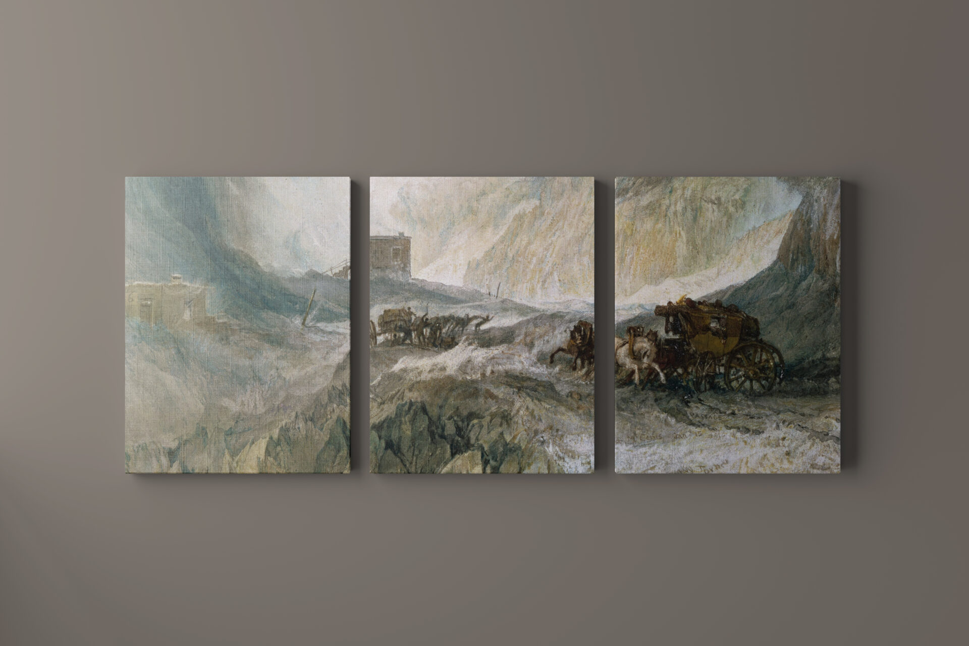 Three Piece Canvas Mockups - Mockup Free