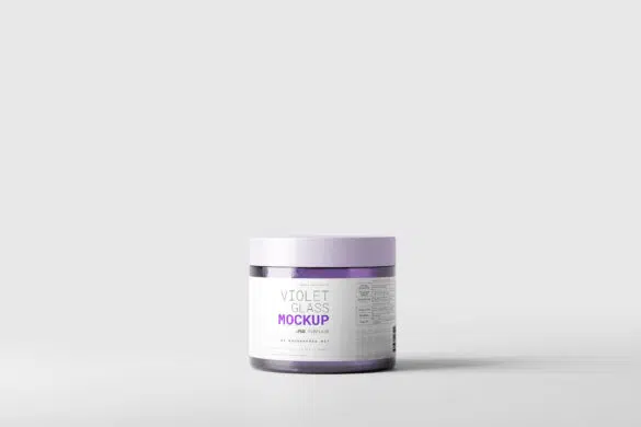 Violet Glass Jar Mockup - Mockup Free