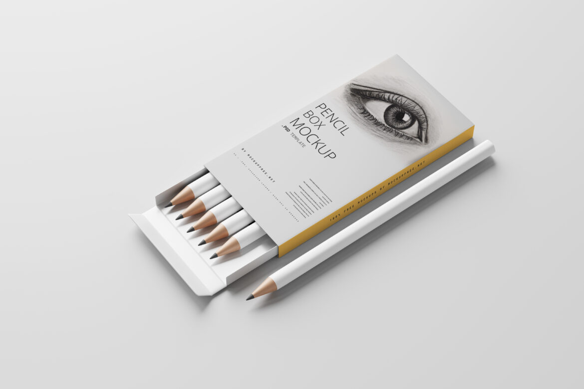 Pencil Box Mockups - Mockup Free