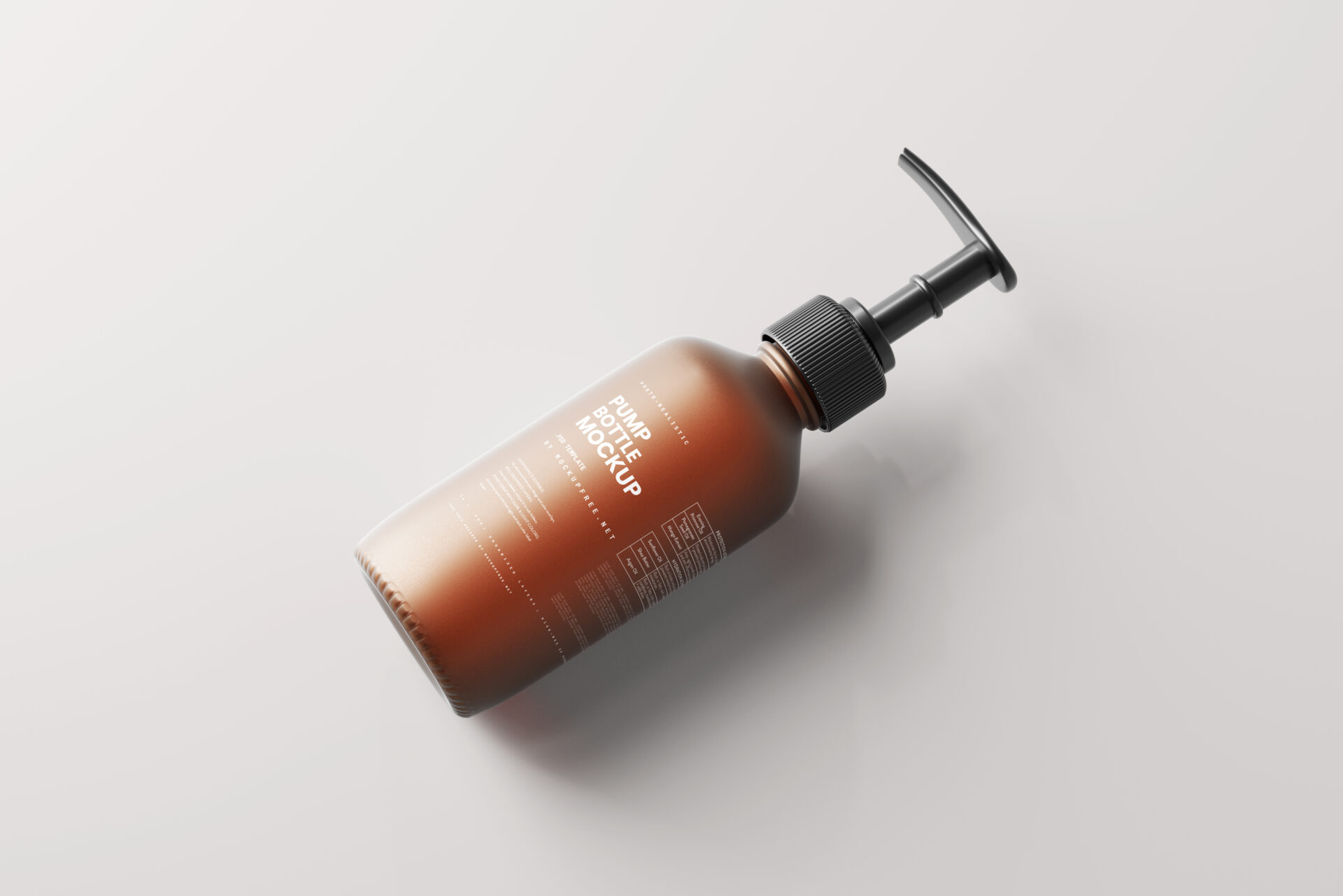 Frosted Amber Glass Pump Bottle Mockups - Mockup Free