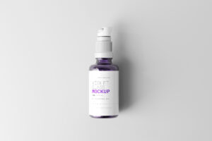 Violet Glass Lotion Pump Bottle Mockup - Mockup Free