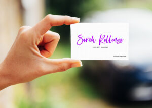 Hand holding Business Cards Mockups - Mockup Free