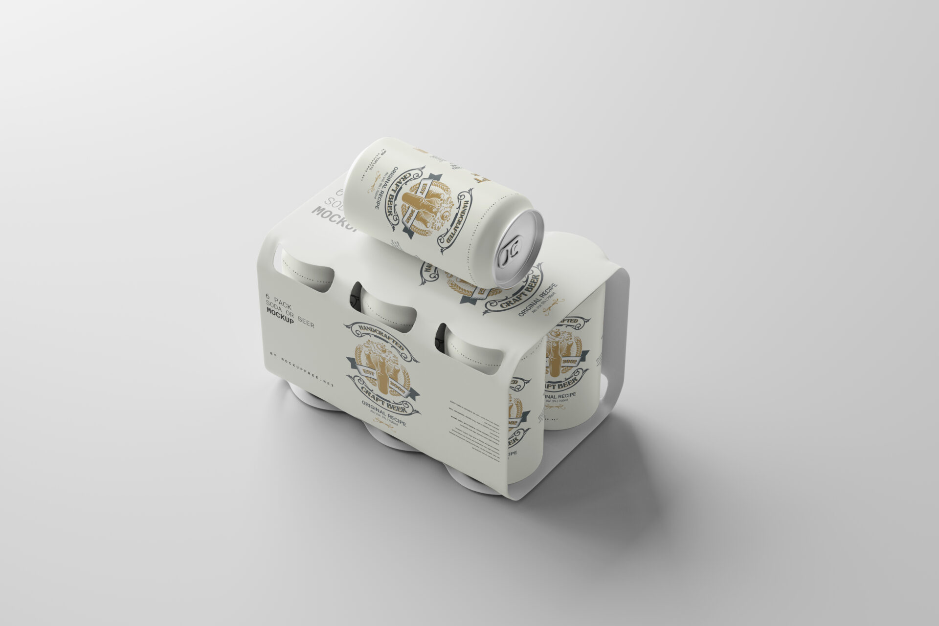 Soda or Beer Can Six-Pack Mockup - Mockup Free