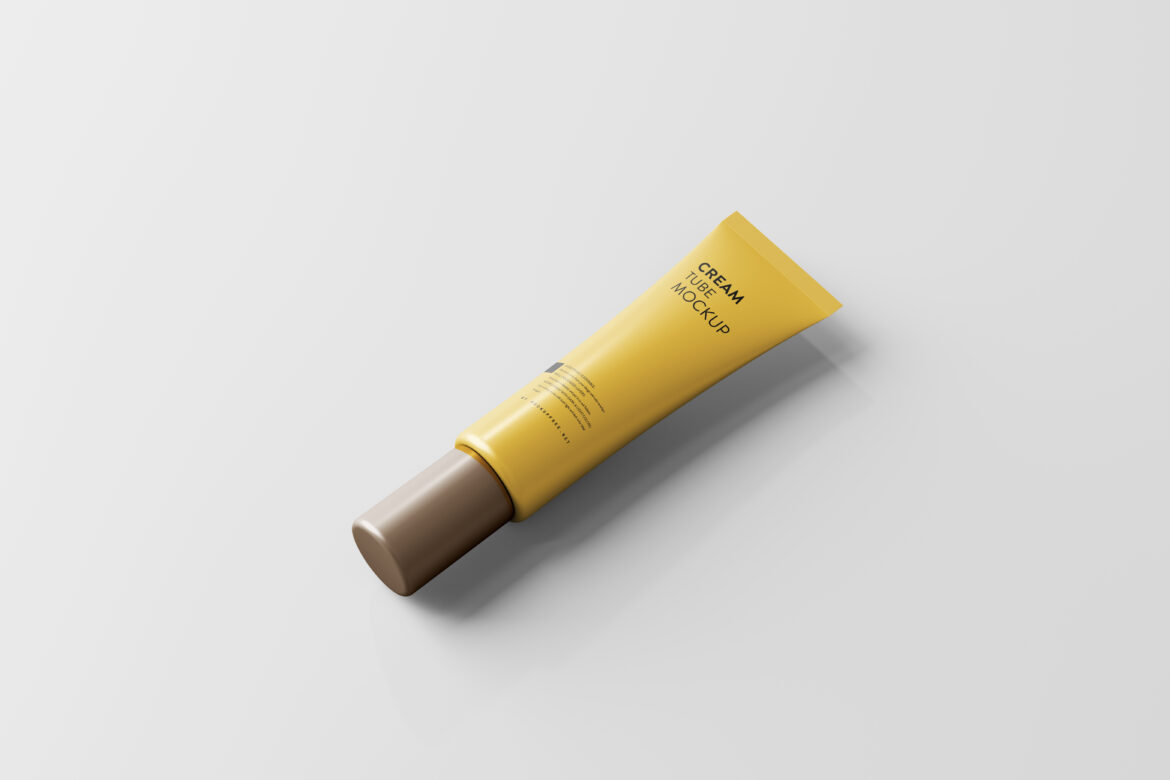Screw Cap Cream Tube Mockup - Mockup Free