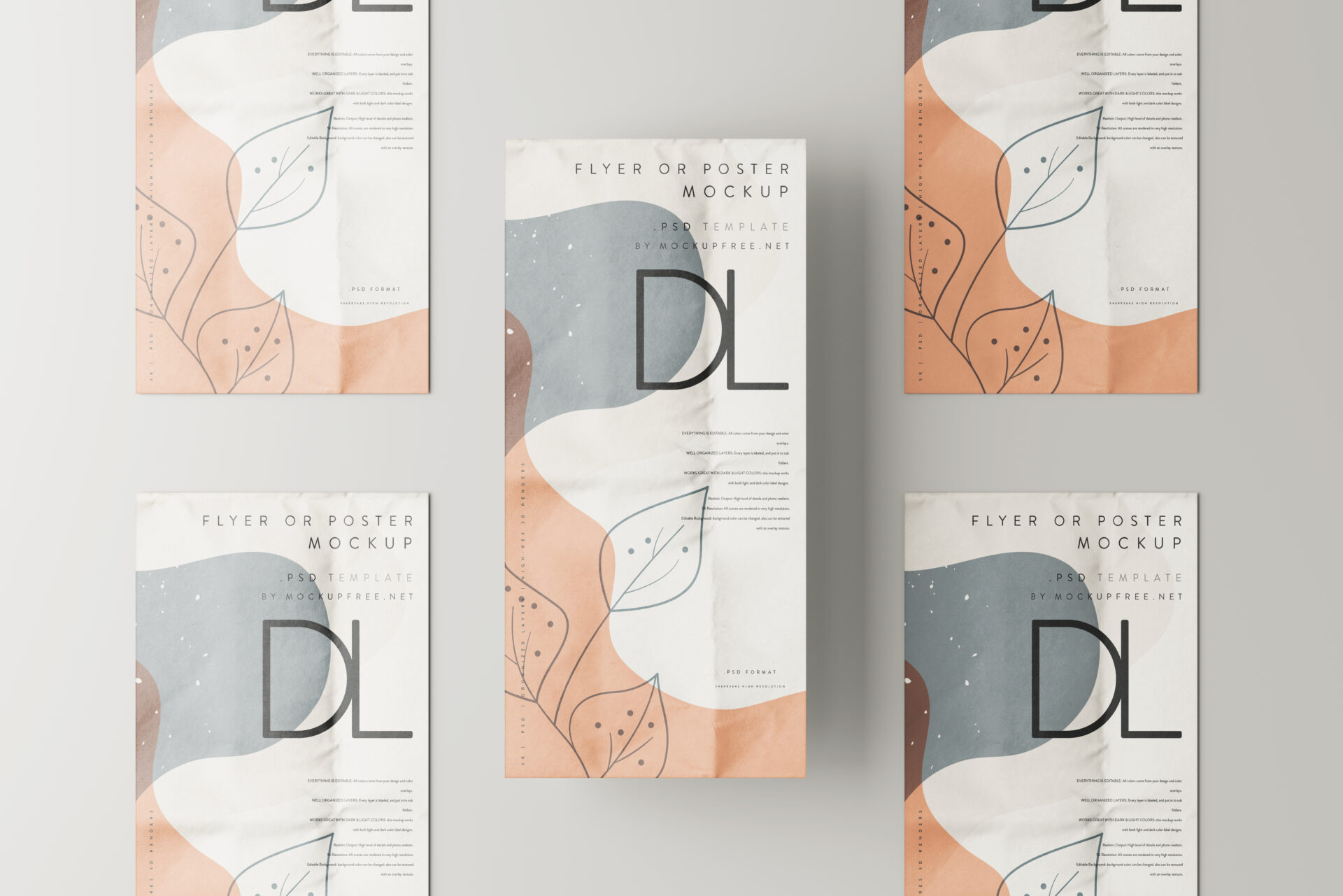 DL Size Flyer or Poster Mockup - Mockup Free