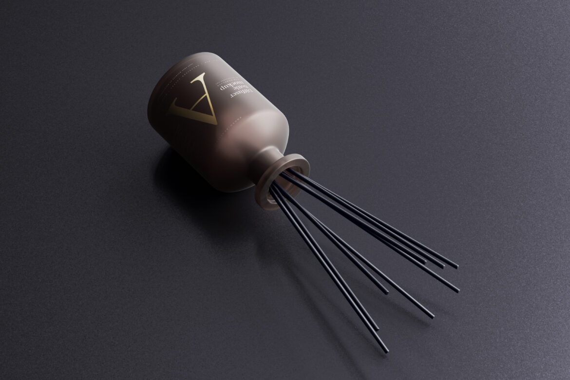 Reed Diffuser Dark Setup Mockups - Mockup Free