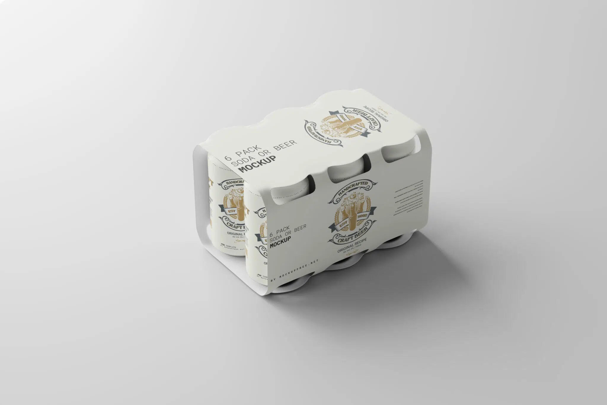 Soda or Beer Can Six-Pack Mockup - Mockup Free