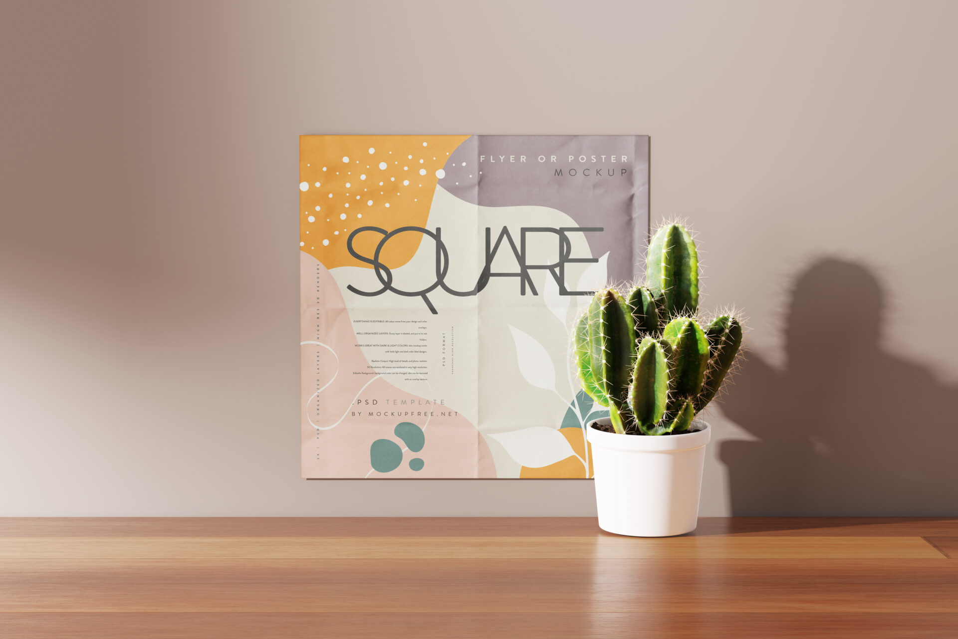 Square Flyer or Poster Mockup - Mockup Free