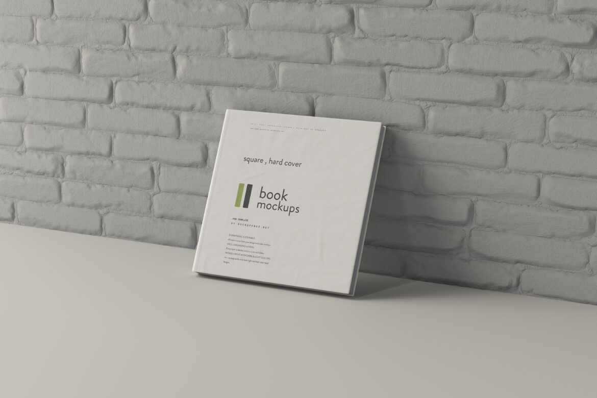 Square Hard Cover Book Mockup - Mockup Free