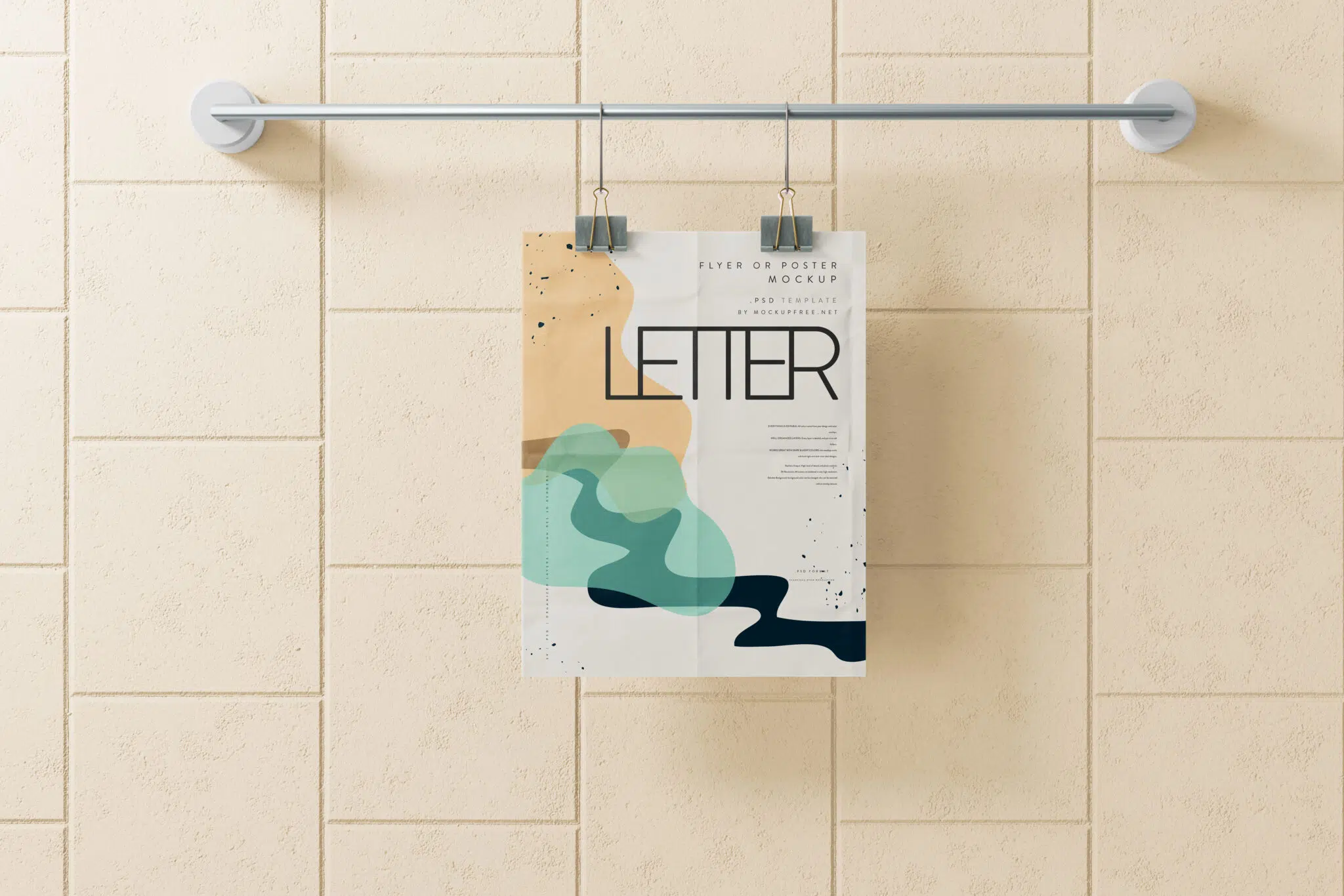 US Letter Size Flyer or Poster Mockup - Mockup Free