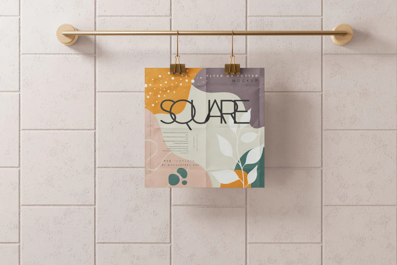 Square Flyer or Poster Mockup - Mockup Free