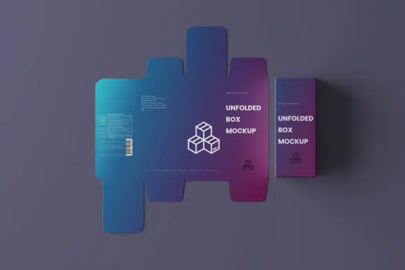 Unfolded Box Mockup - Mockup Free