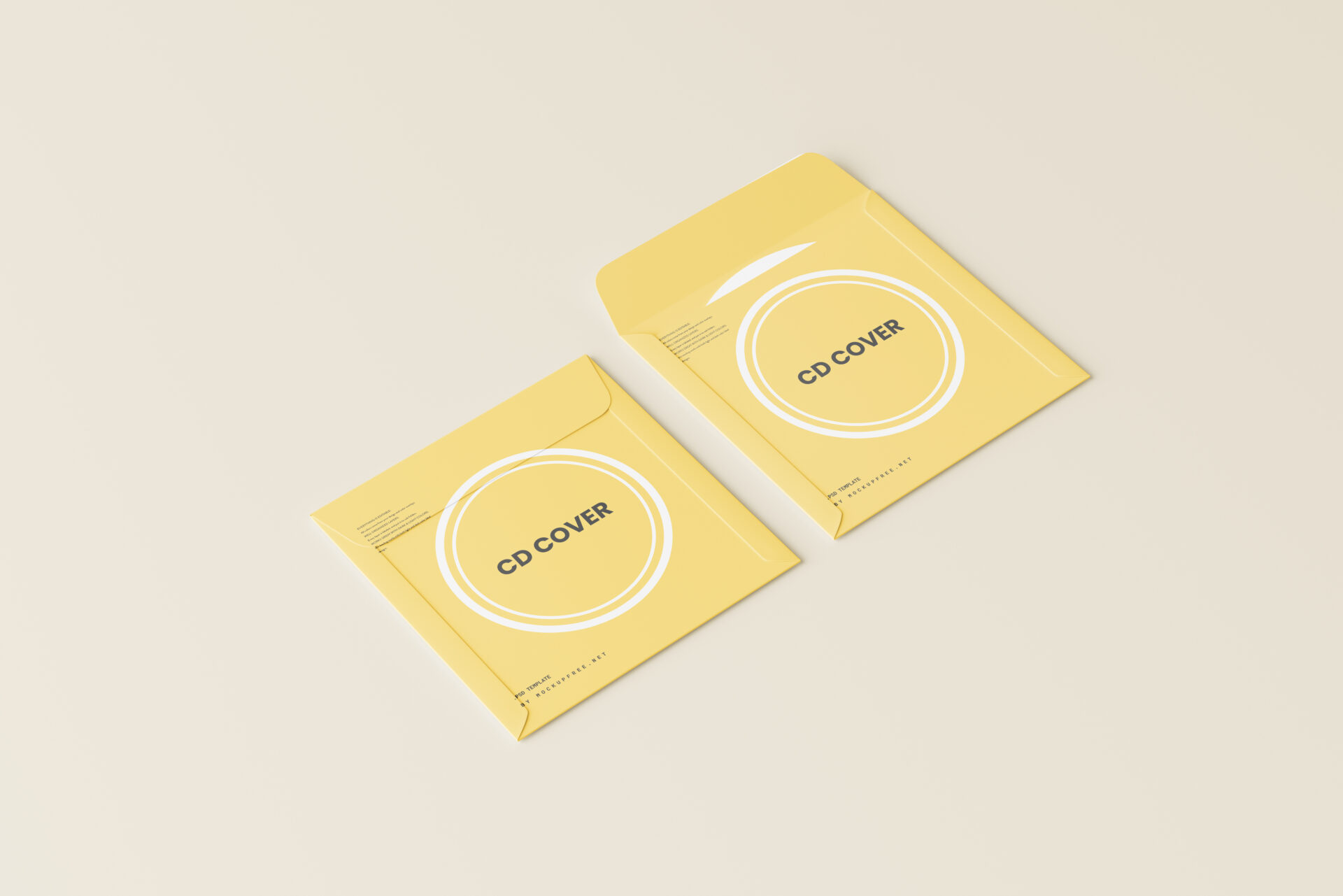 Paper CD cover and Disc Mockup - Mockup Free