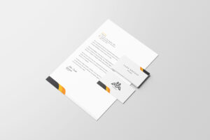 Business Cards with A4 Paper Mockup - Mockup Free