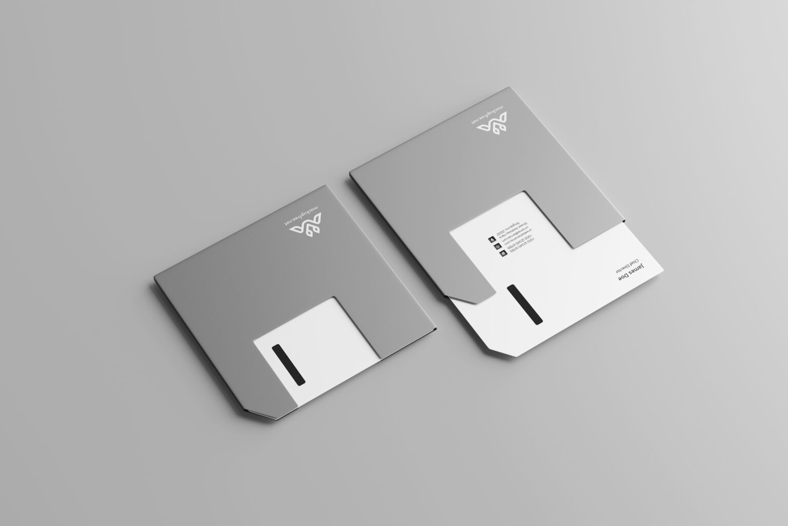 Floppy Disk Shaped Business Card Mockup - Mockup Free