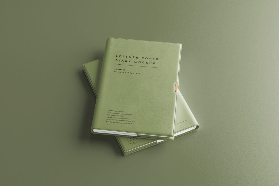 Leather Cover Diary Mockup - Mockup Free