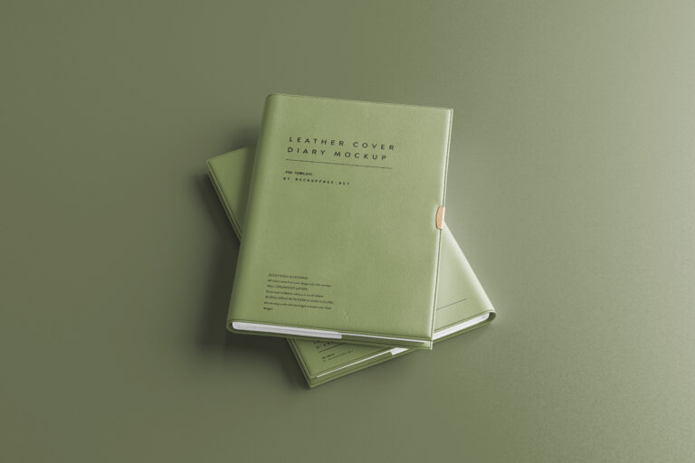 Leather Cover Diary Mockup - Mockup Free