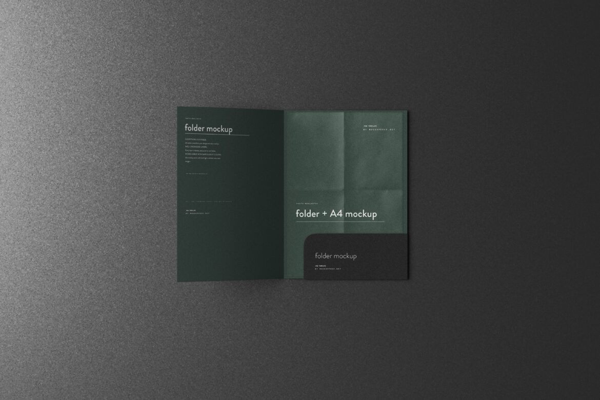 A4 size folder mock up - Mockup Free