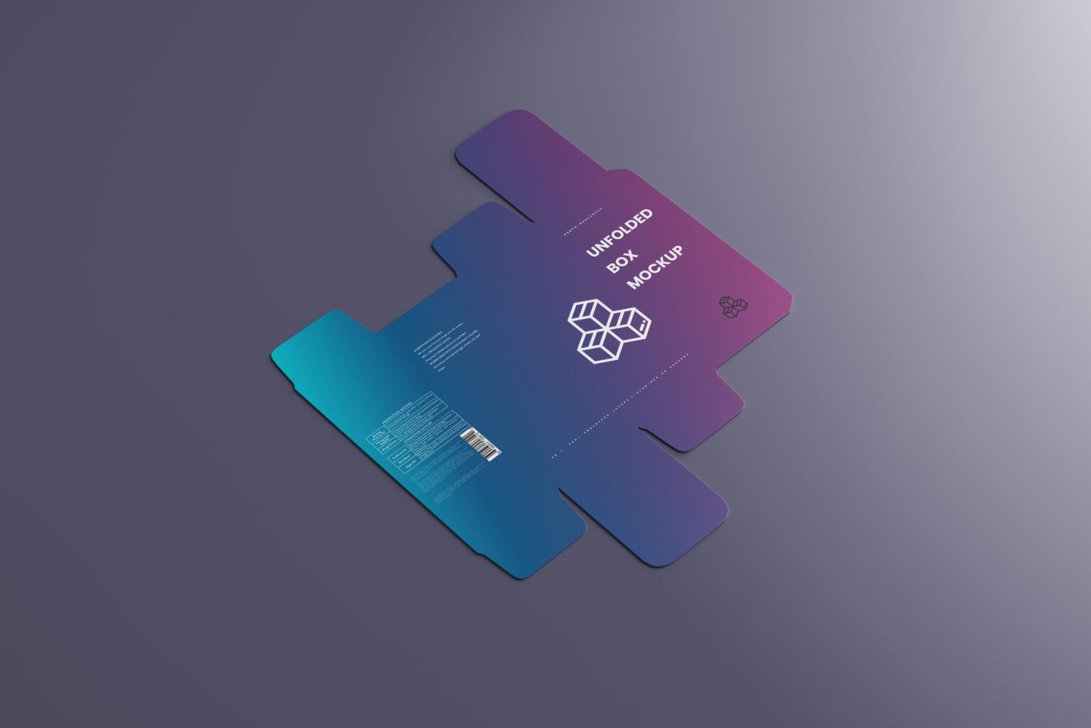 Unfolded Box Mockup - Mockup Free
