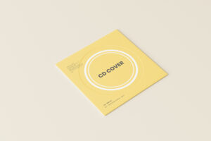 Paper CD cover and Disc Mockup - Mockup Free