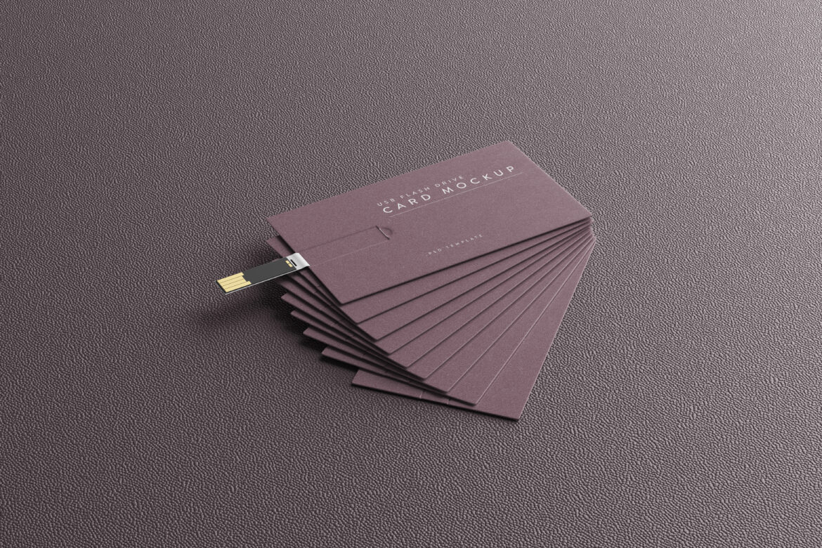 USB Flash Drive Business Card Mockup - Mockup Free