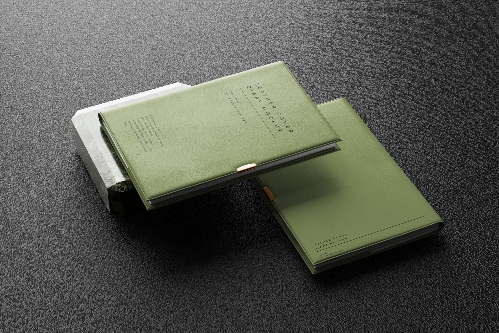 Leather Cover Diary Mockup - Mockup Free