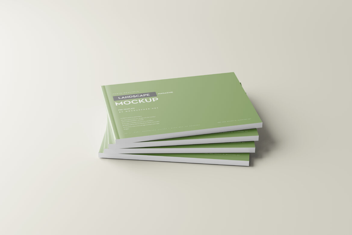Landscape Magazine Cover Mockup - Mockup Free