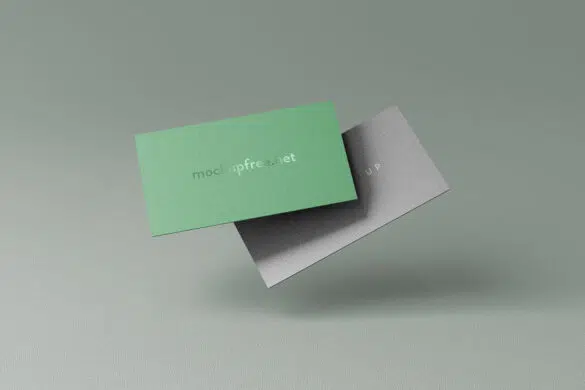 Floating Business Card Mockups - Mockup Free
