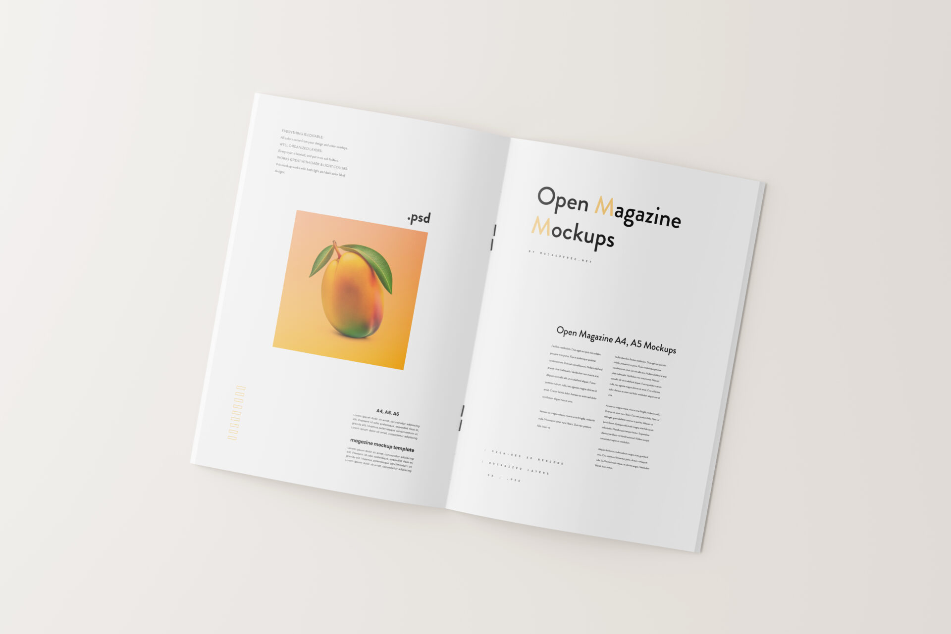 Open Magazine Mockups A4 A5 Mockup Free Open Magazine Mockups A4 A5 Mockup Free