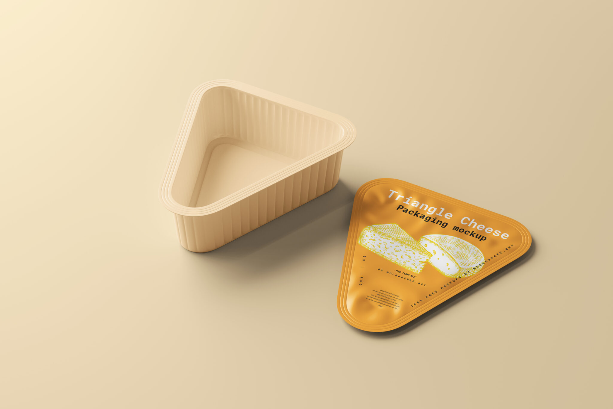 Triangle Cheese Packaging Mockup - Mockup Free