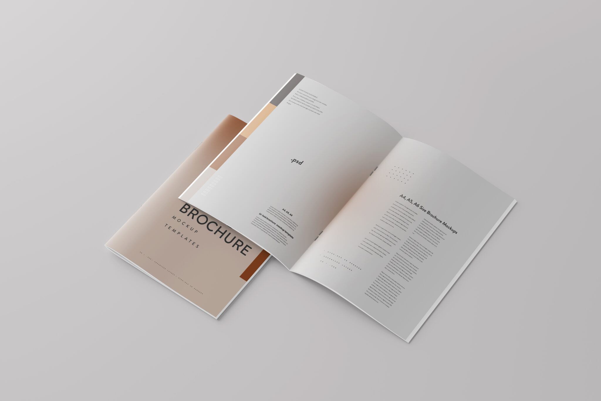 Bi-Fold Multiple Pages Brochure Mockups - Mockup Free