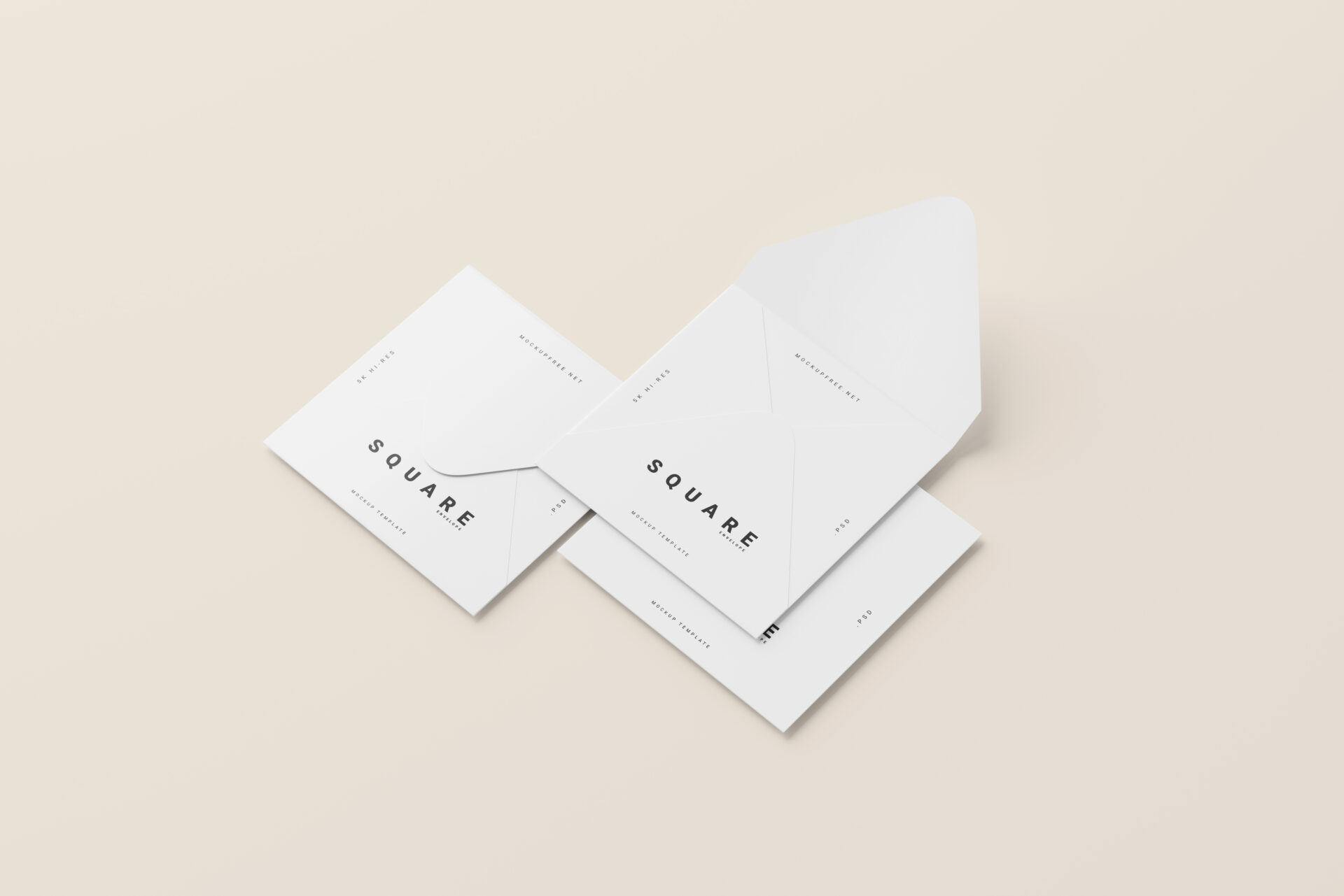 Square Envelope Mockups - Mockup Free