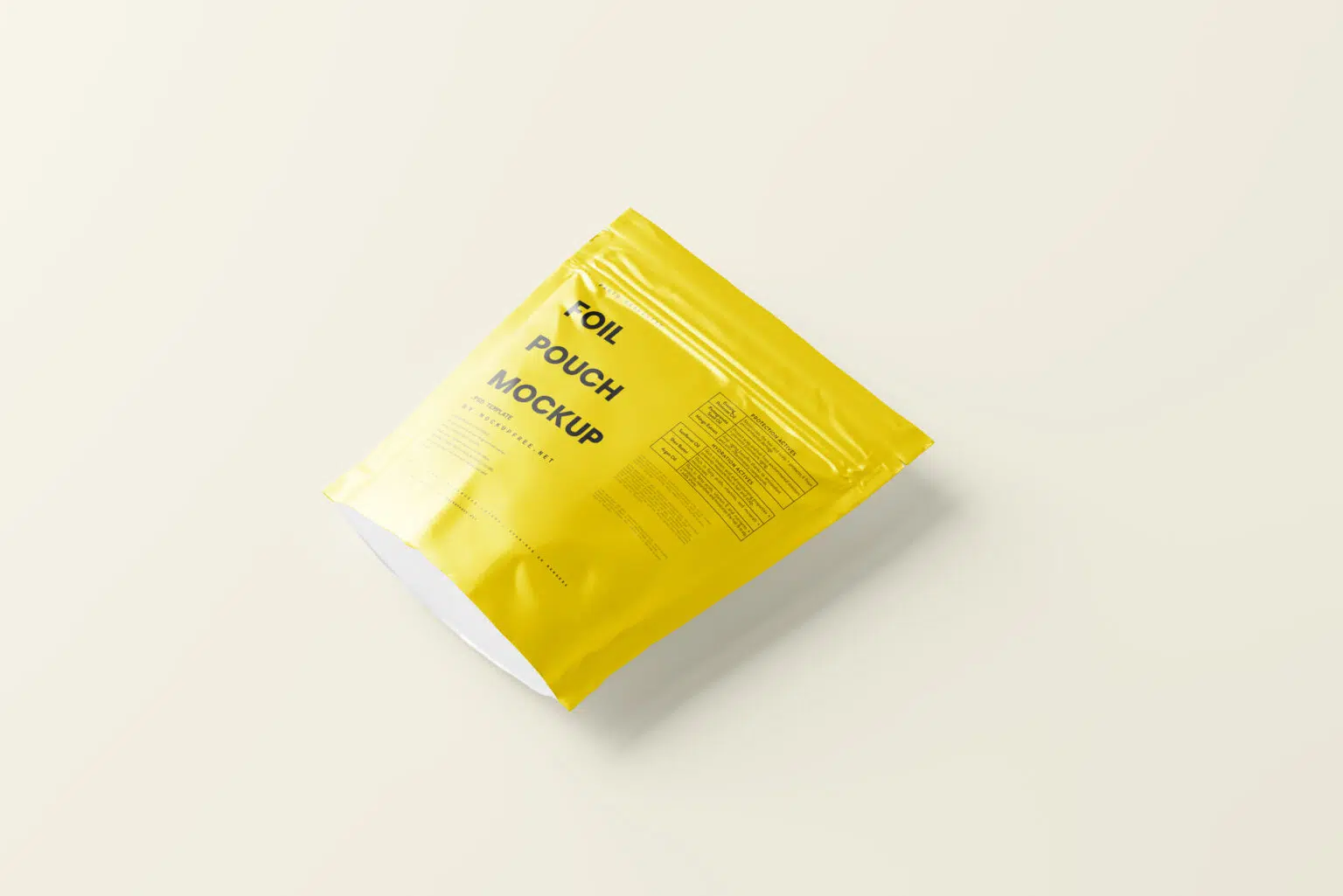 Square Foil Pouch Mockup - Mockup Free