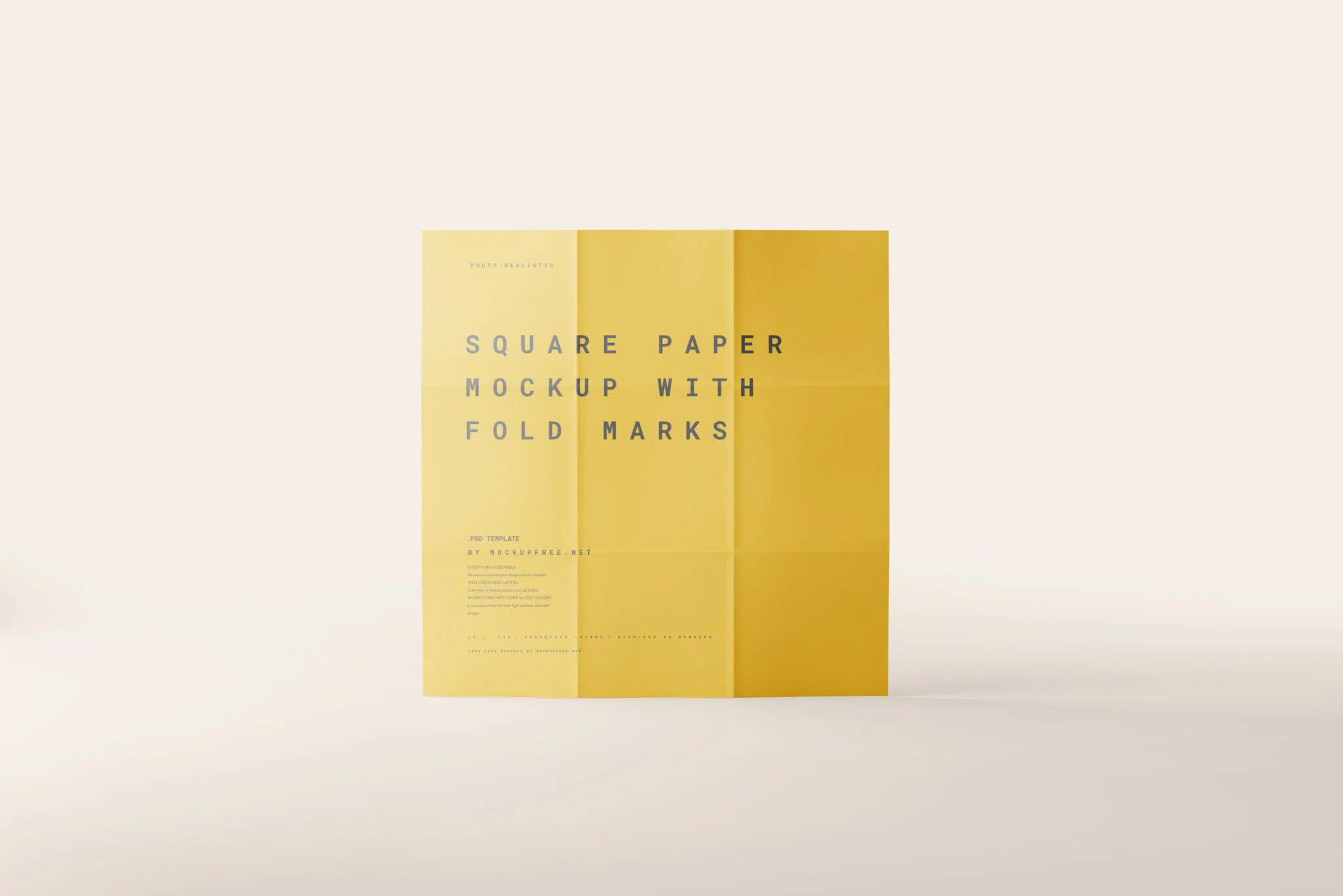 Paper Mockup with Fold Marks - Mockup Free