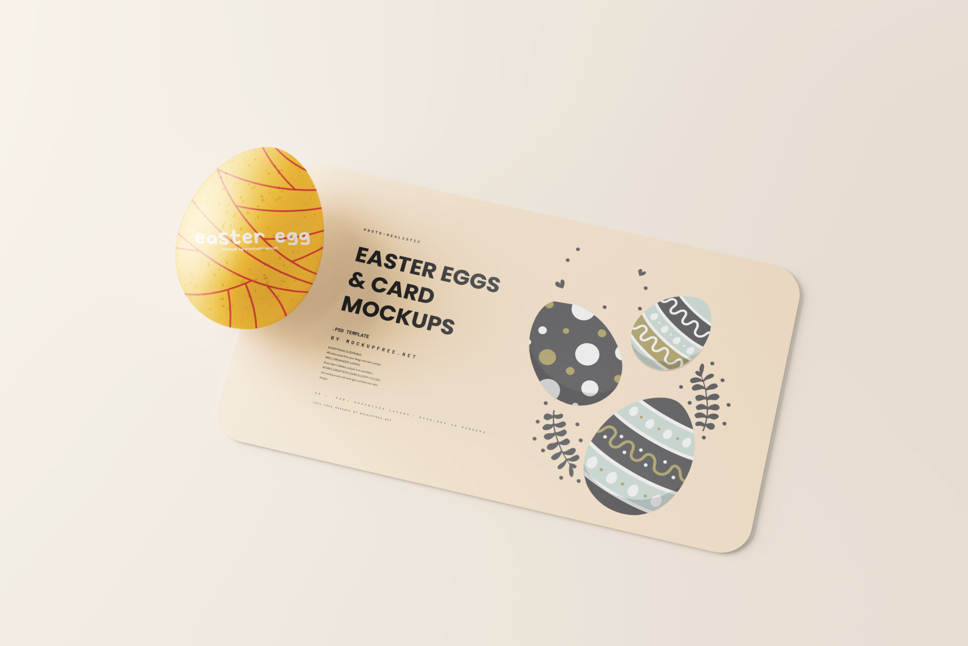 Easter Eggs & Card Mockups - Mockup Free