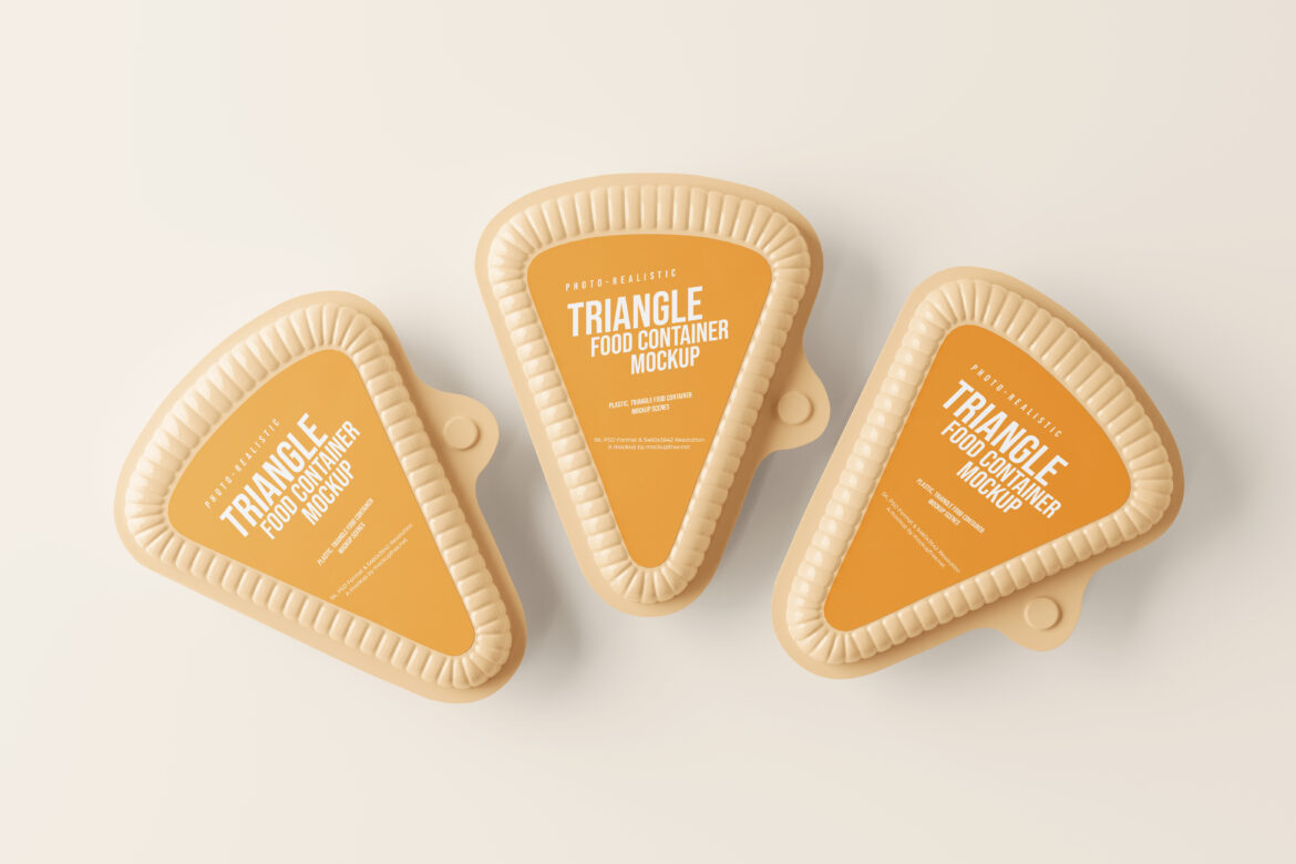Triangle Food Container Mockup - Mockup Free