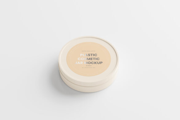 Flat Plastic Cosmetic Jar Mockups - Mockup Free
