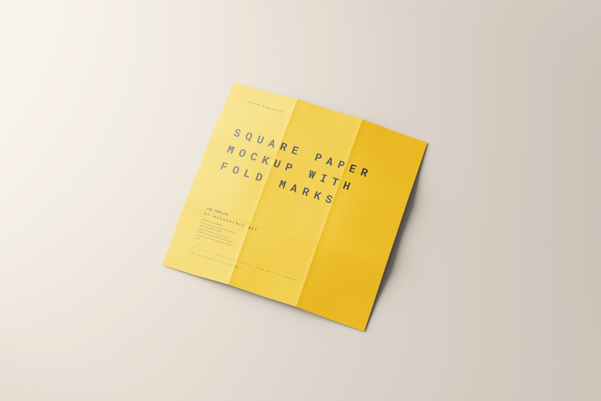 Paper Mockup with Fold Marks - Mockup Free